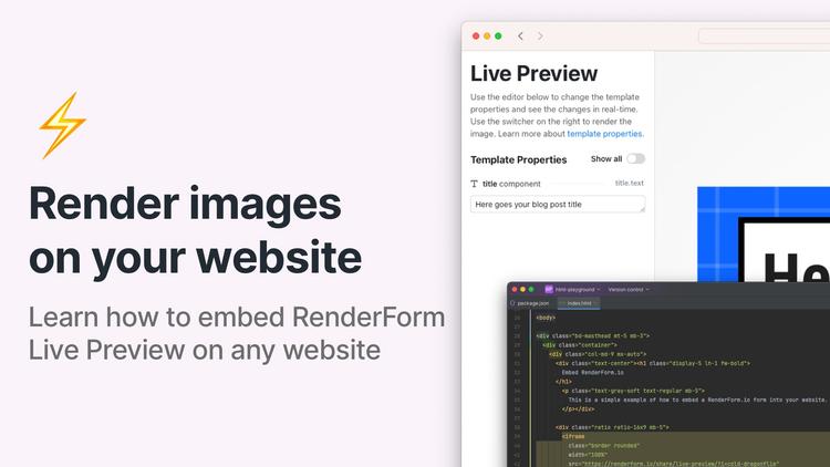 How to generate images on your website | RenderForm