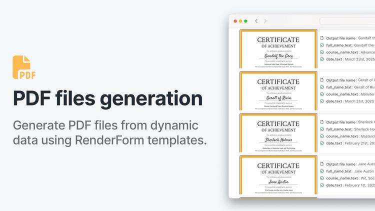 Generate PDF files from dynamic data | RenderForm